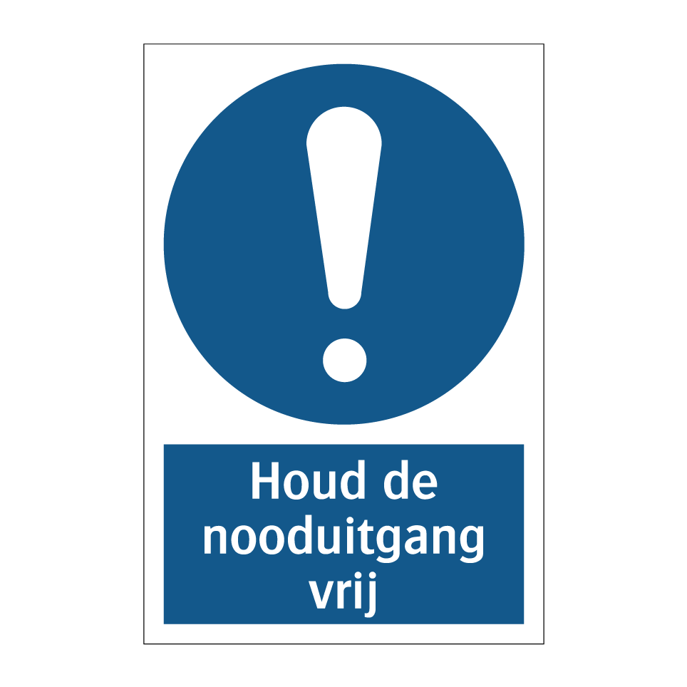 Koop Houd de nooduitgang vrij bord | SignOnline | NL-M2806