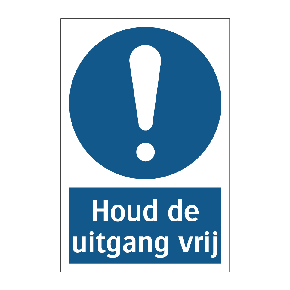 Koop Houd de uitgang vrij bord | SignOnline | NL-M2810