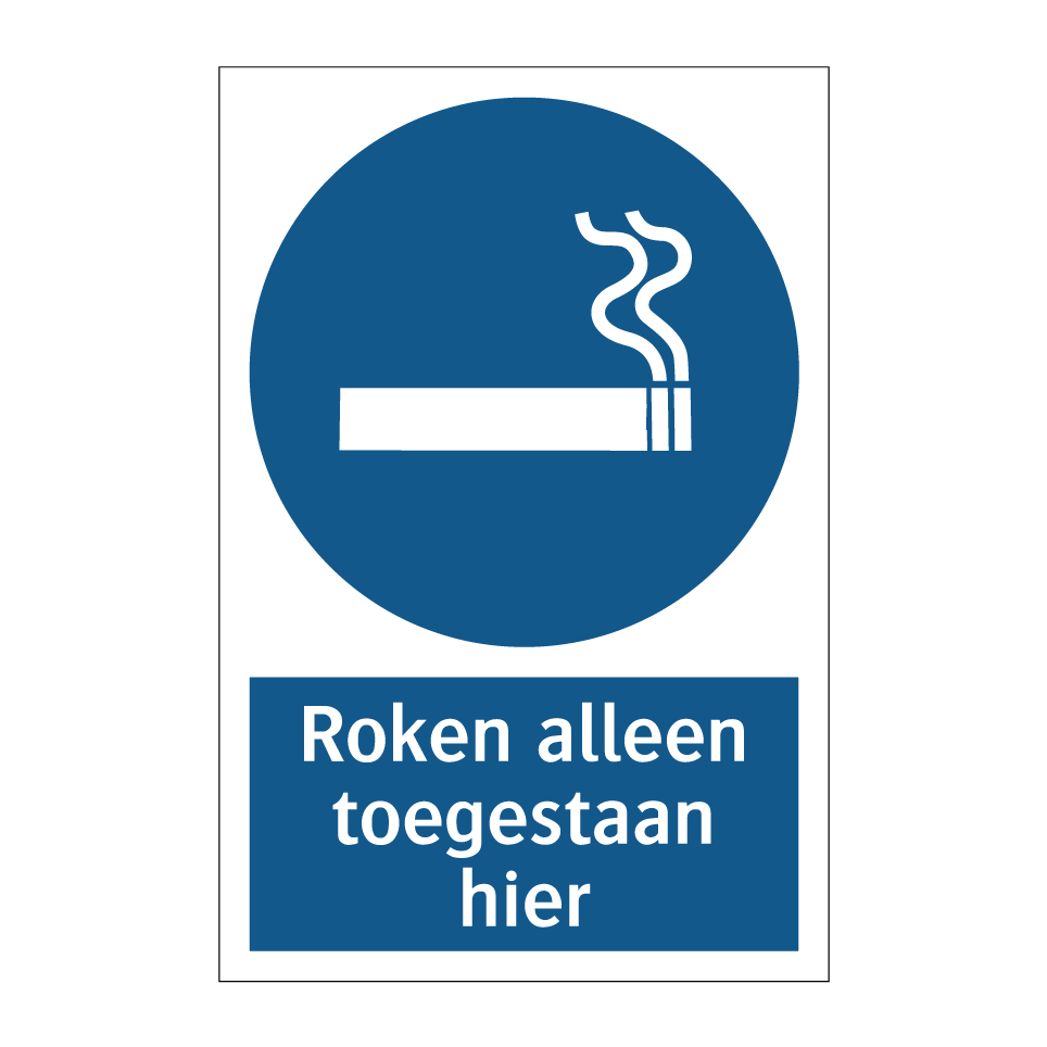 Koop Roken alleen toegestaan hier bord | SignOnline | NL-M2845