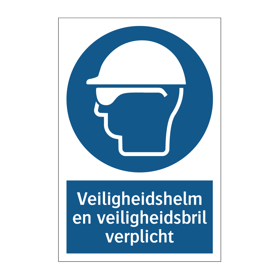 Koop Veiligheidshelm en veiligheidsbril verplicht bord | SignOnline ...