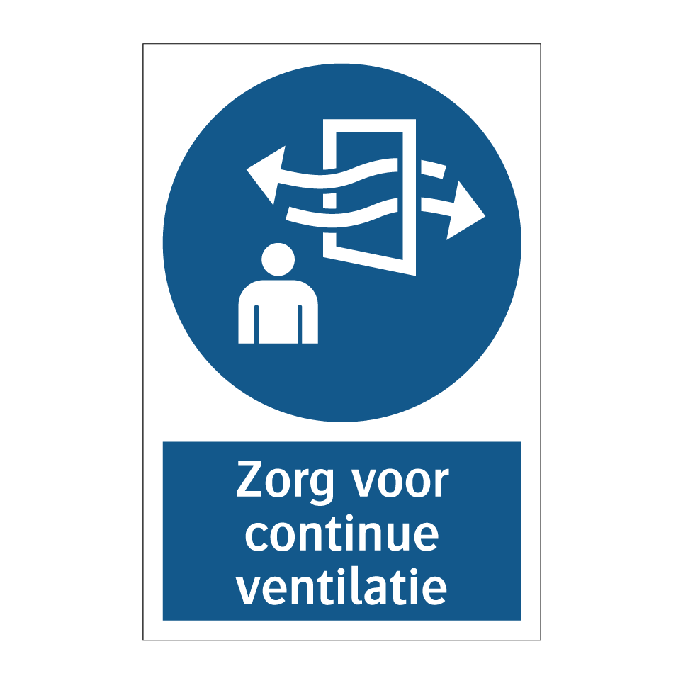 Koop Zorg voor continue ventilatie bord | SignOnline | NL-M2895