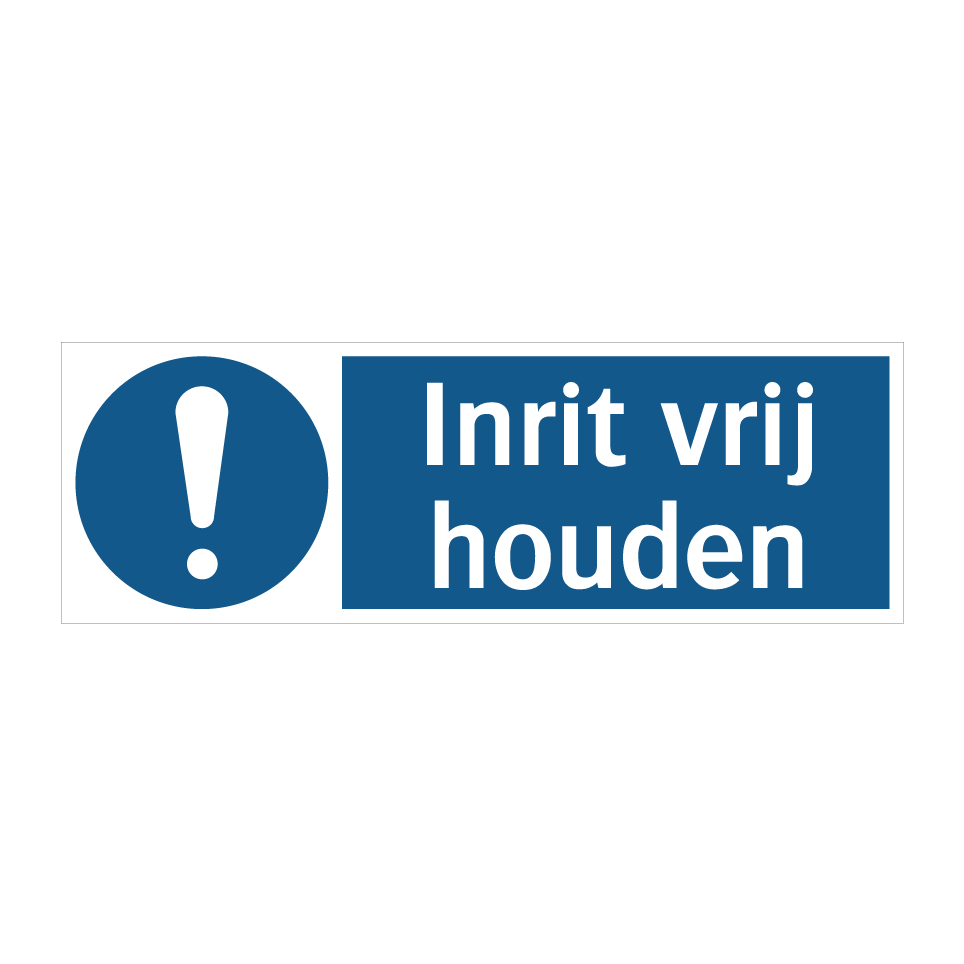 Koop Inrit vrij houden bord | SignOnline | NL-M3703