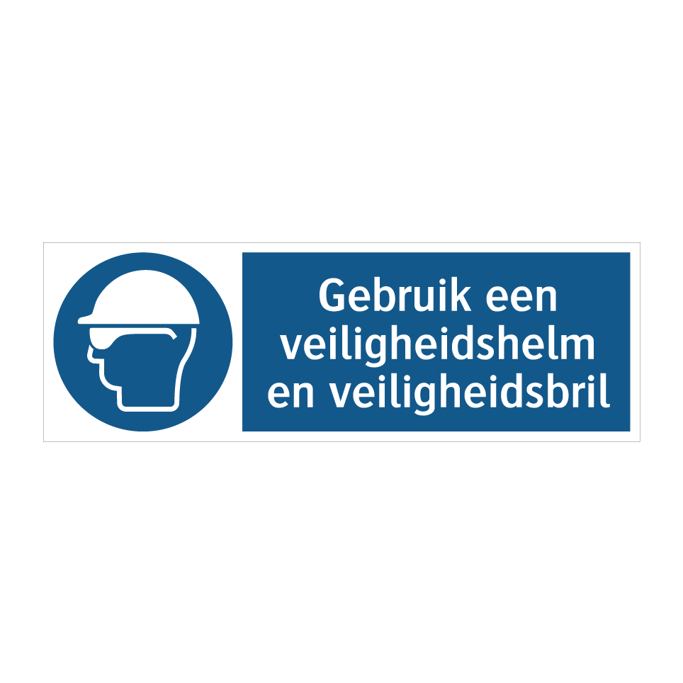 Koop Gebruik een veiligheidshelm en veiligheidsbril bord | SignOnline ...