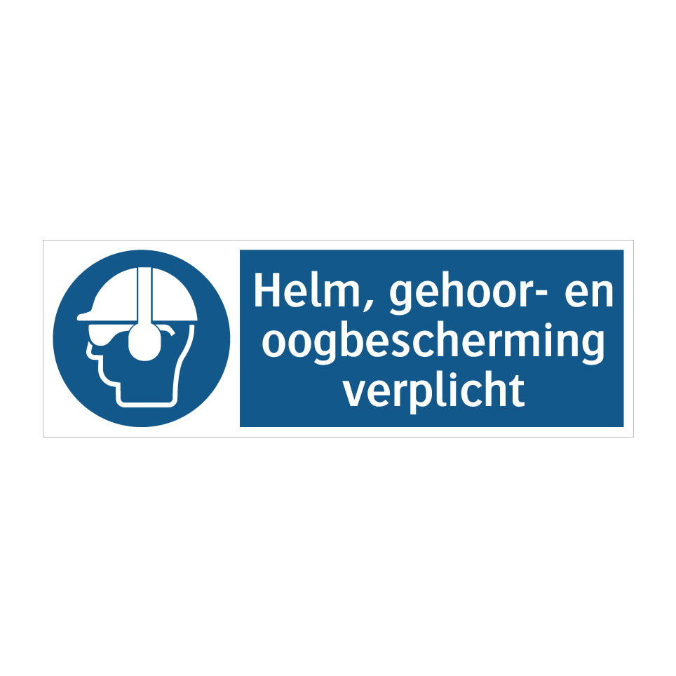 Koop Helm, gehoor- en oogbescherming verplicht bord | SignOnline | NL-M4052