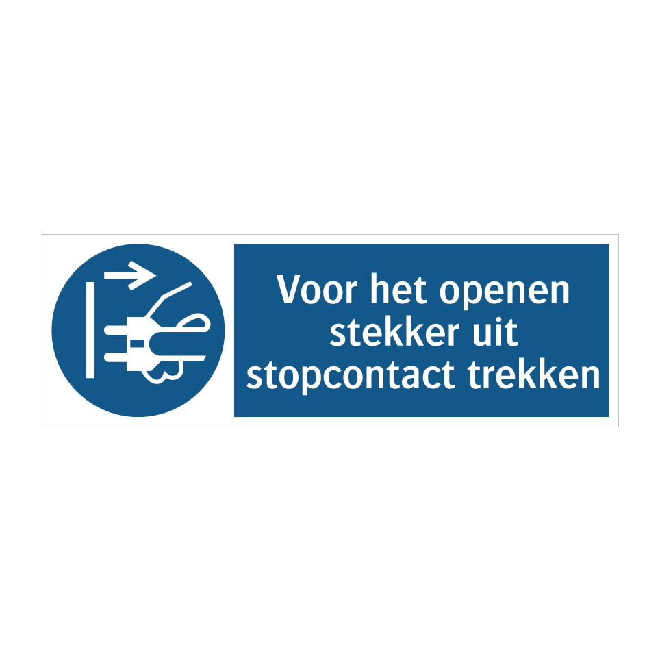 Koop Voor het openen stekker uit stopcontact trekken bord | SignOnline ...