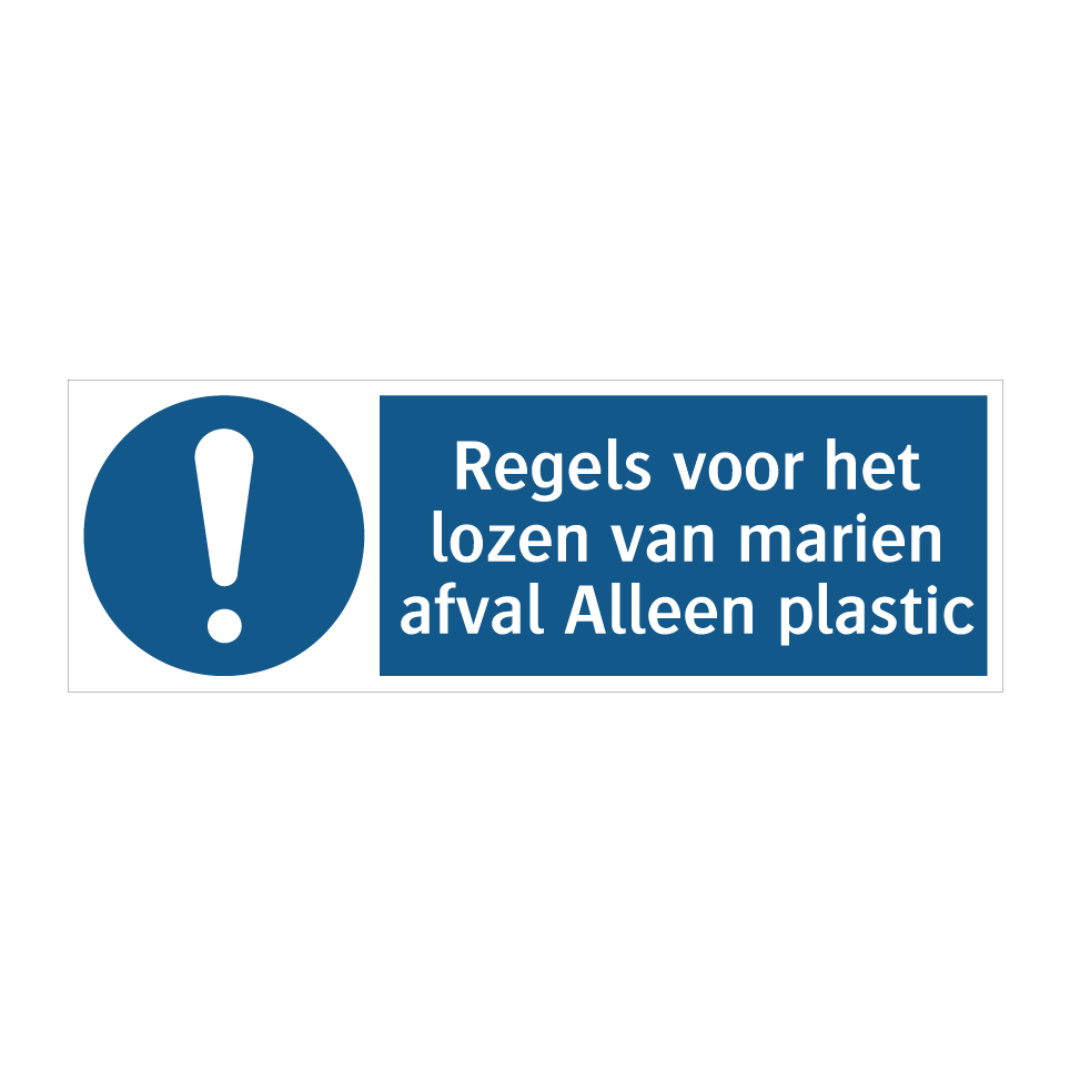 Koop Regels voor het lozen van marien afval Alleen plastic bord ...