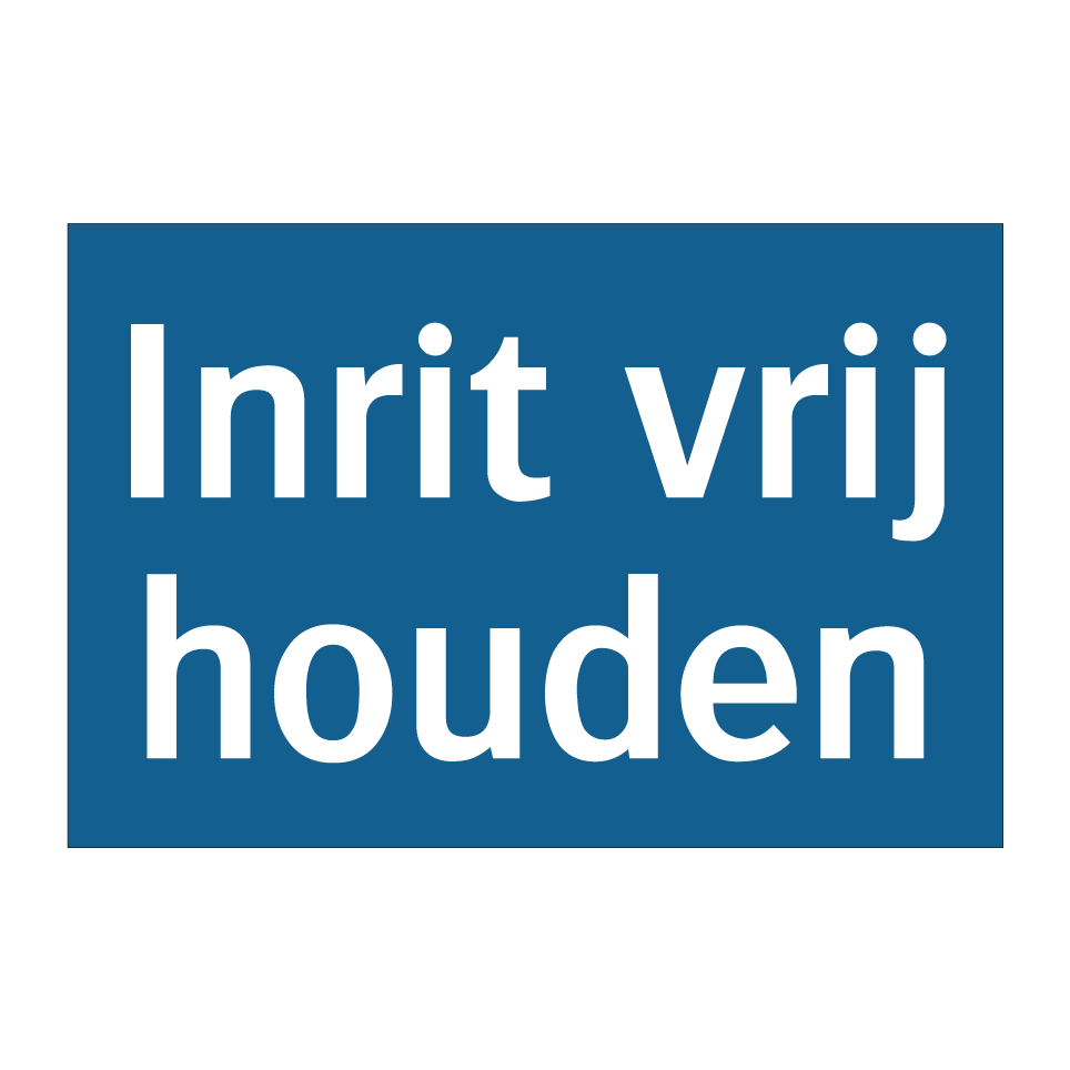 Koop Inrit vrij houden bord | SignOnline | NL-M616