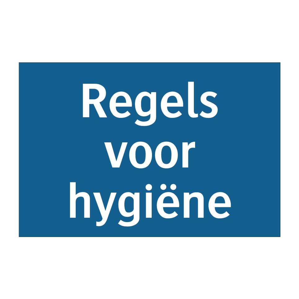 Koop Regels voor hygiëne bord | SignOnline | NL-M819