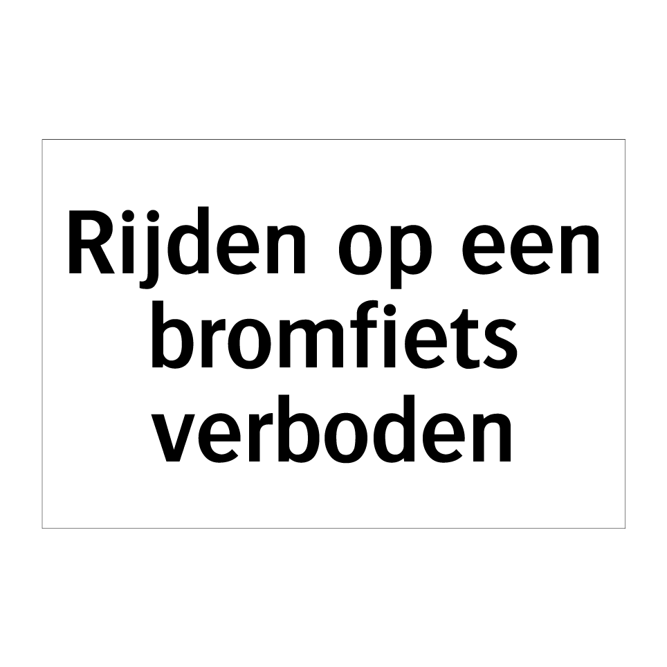 Koop Rijden op een bromfiets verboden bord | SignOnline | NL-P1151