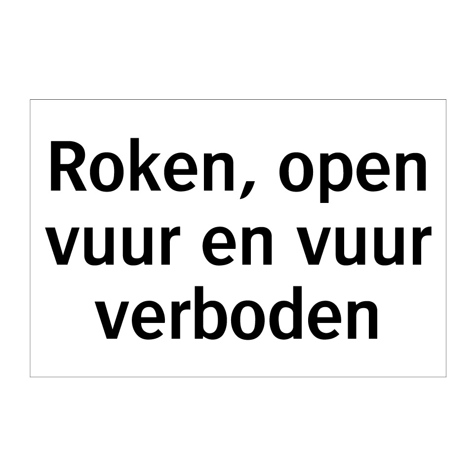 Koop Roken, open vuur en vuur verboden bord | SignOnline | NL-P1199