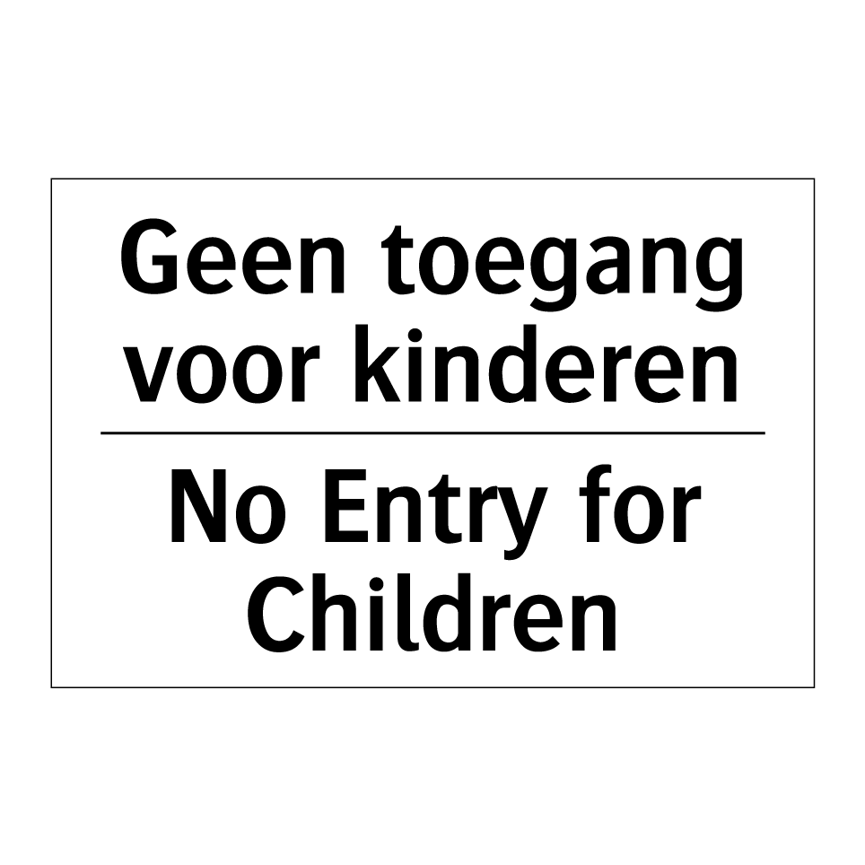 Koop Geen toegang voor kinderen - No Entry for Children bord ...