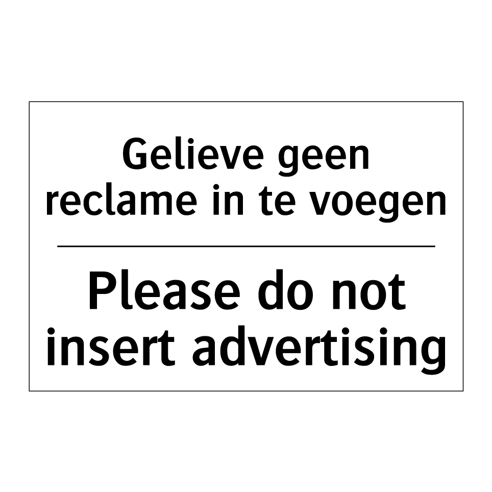Koop Gelieve geen reclame in te voegen/.../ - Please do not insert ...