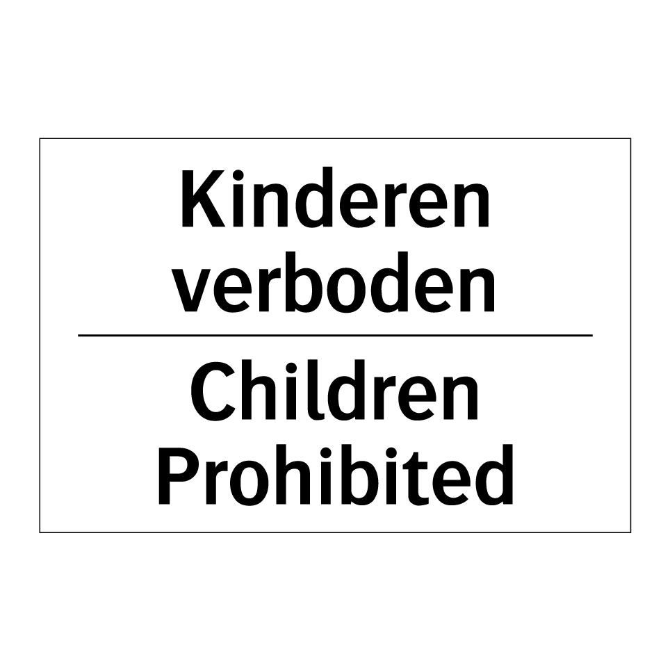 Koop Kinderen verboden - Children Prohibited bord | SignOnline | NL-P2338