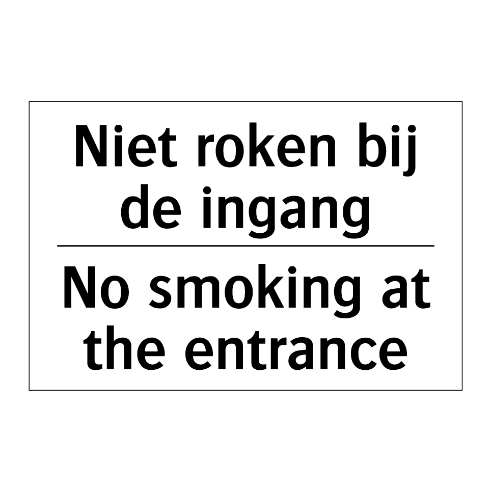 Koop Niet roken bij de ingang - No smoking at the entrance bord ...