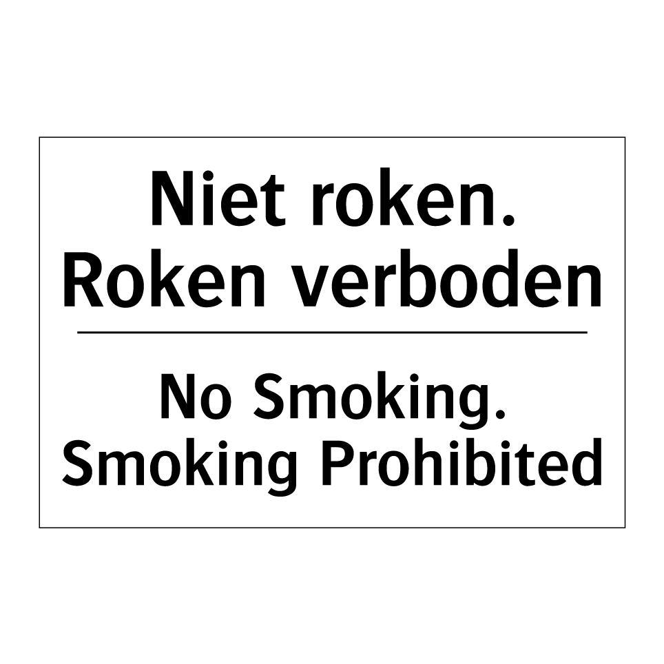 Koop Niet roken. Roken verboden - No Smoking. Smoking Prohibited bord ...