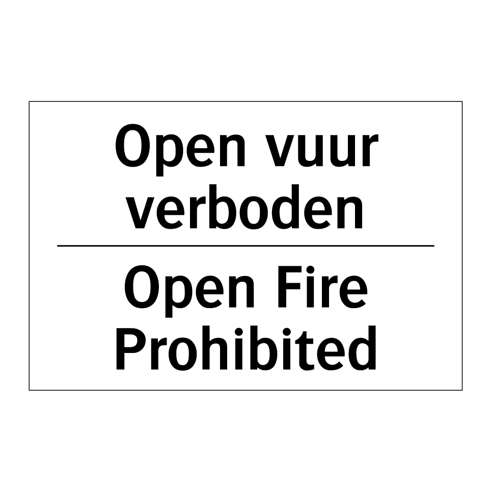 Koop Open vuur verboden - Open Fire Prohibited bord | SignOnline | NL-P2618