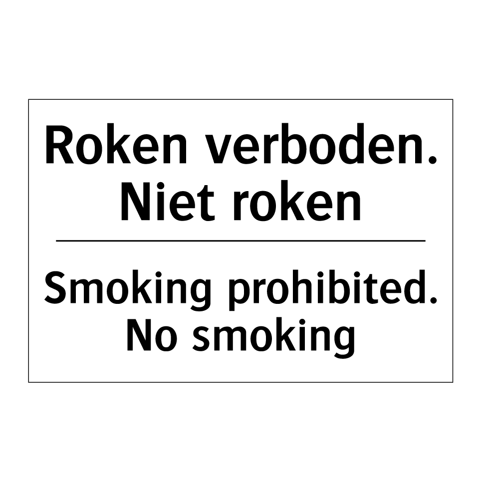 Koop Roken verboden. Niet roken - Smoking prohibited. No smoking bord ...