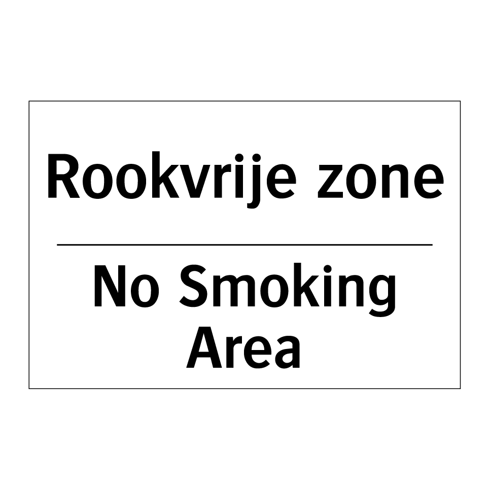 Koop Rookvrije zone - No Smoking Area bord | SignOnline | NL-P2791