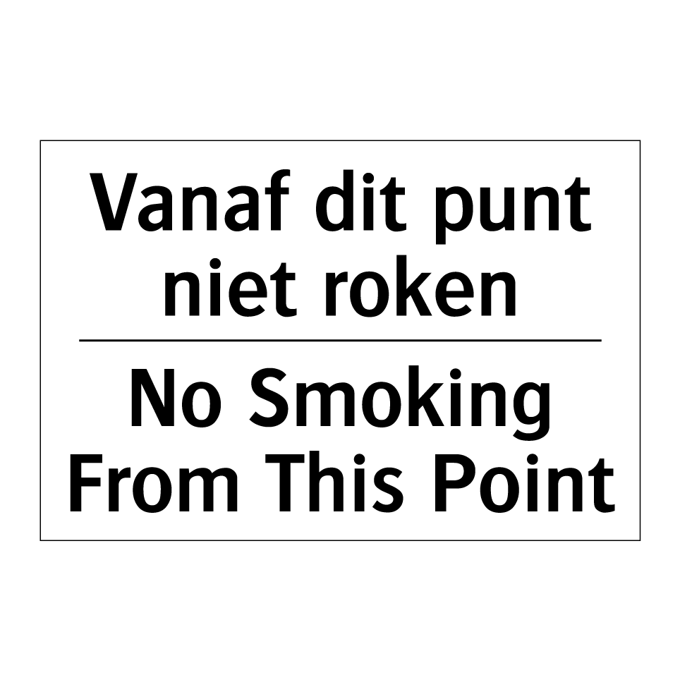 Koop Vanaf dit punt niet roken - No Smoking From This Point bord ...