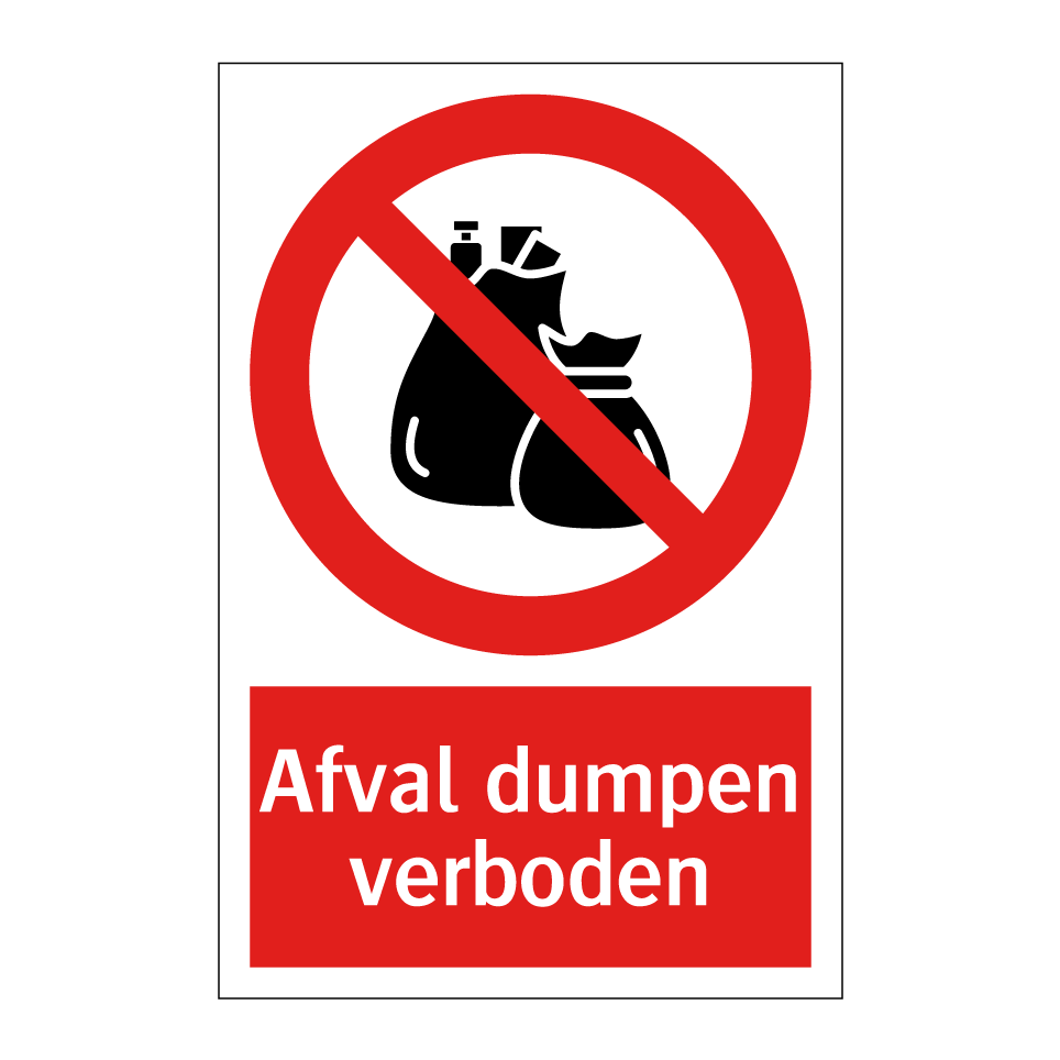 Koop Afval dumpen verboden bord | SignOnline | NL-P3189