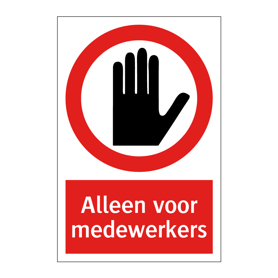 Koop Alleen voor medewerkers bord | SignOnline | NL-P3215
