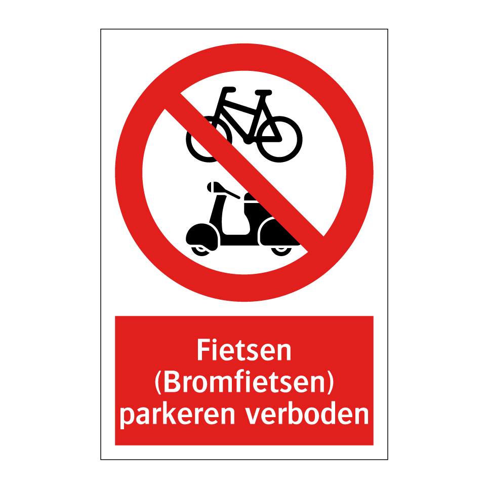 Koop Fietsen (Bromfietsen) parkeren verboden bord | SignOnline | NL-P3395