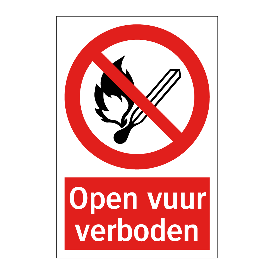 Koop Open vuur verboden bord | SignOnline | NL-P4188
