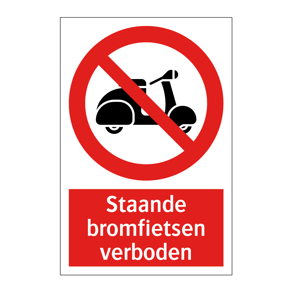 Koop Staande bromfietsen verboden bord | SignOnline | NL-P4413