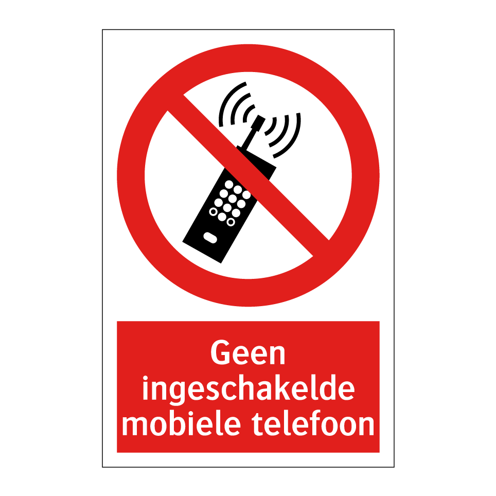 Koop Geen ingeschakelde mobiele telefoon bord | SignOnline | NL-P4706