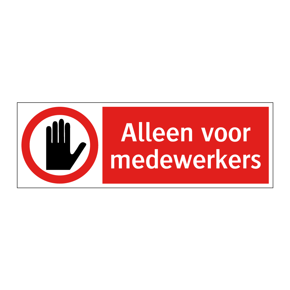 Koop Alleen voor medewerkers bord | SignOnline | NL-P4785
