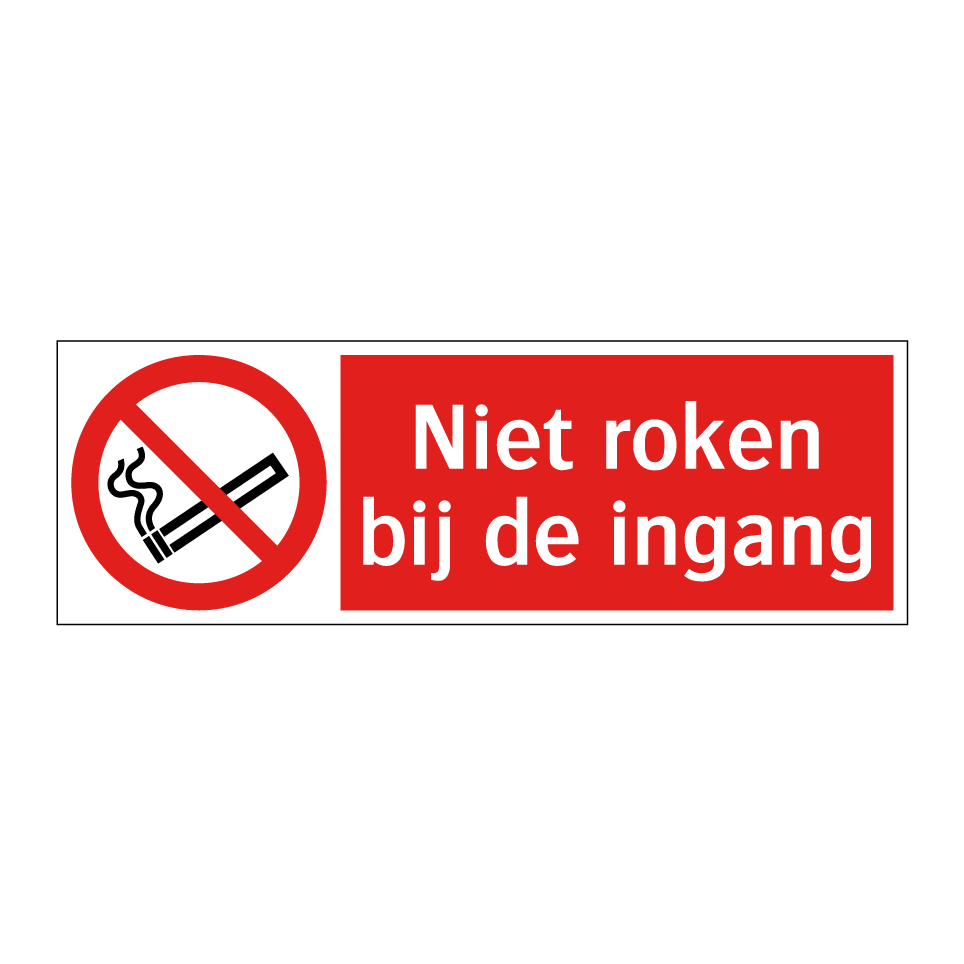 Koop Niet roken bij de ingang bord | SignOnline | NL-P5661