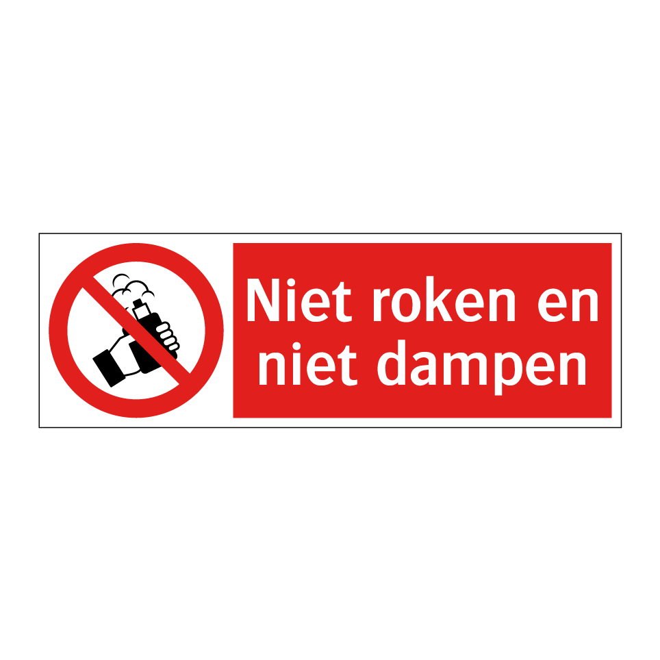 Koop Niet roken en niet dampen bord | SignOnline | NL-P5665