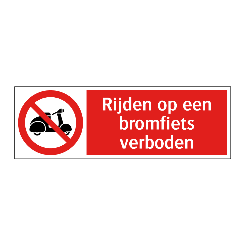 Koop Rijden op een bromfiets verboden bord | SignOnline | NL-P5872