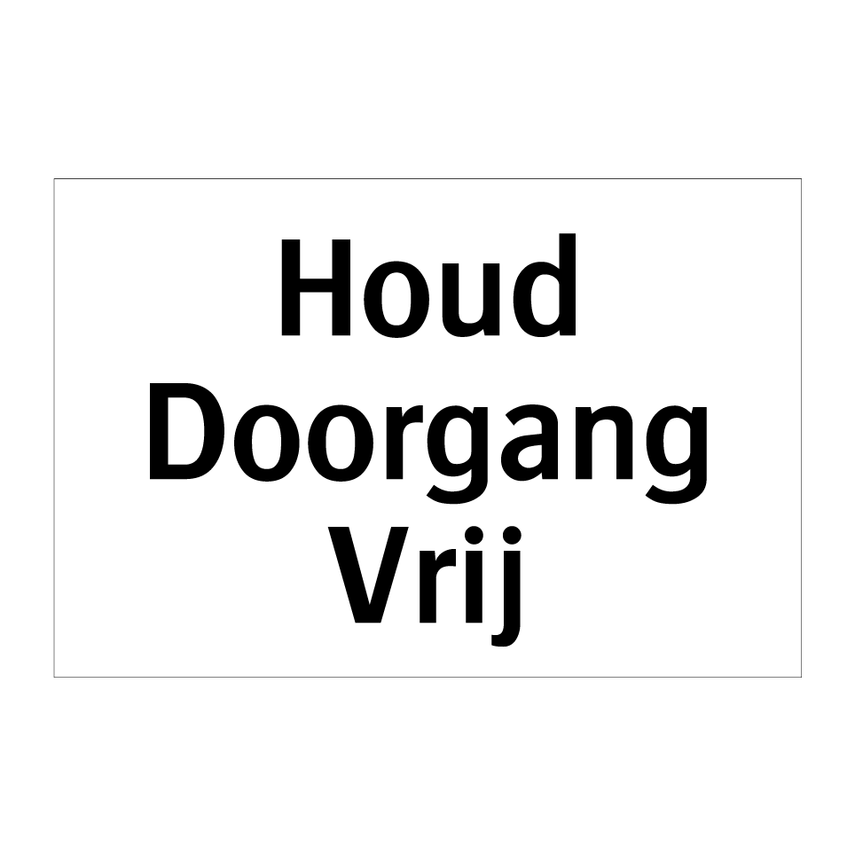 Koop Houd Doorgang Vrij bord | SignOnline | NL-P707