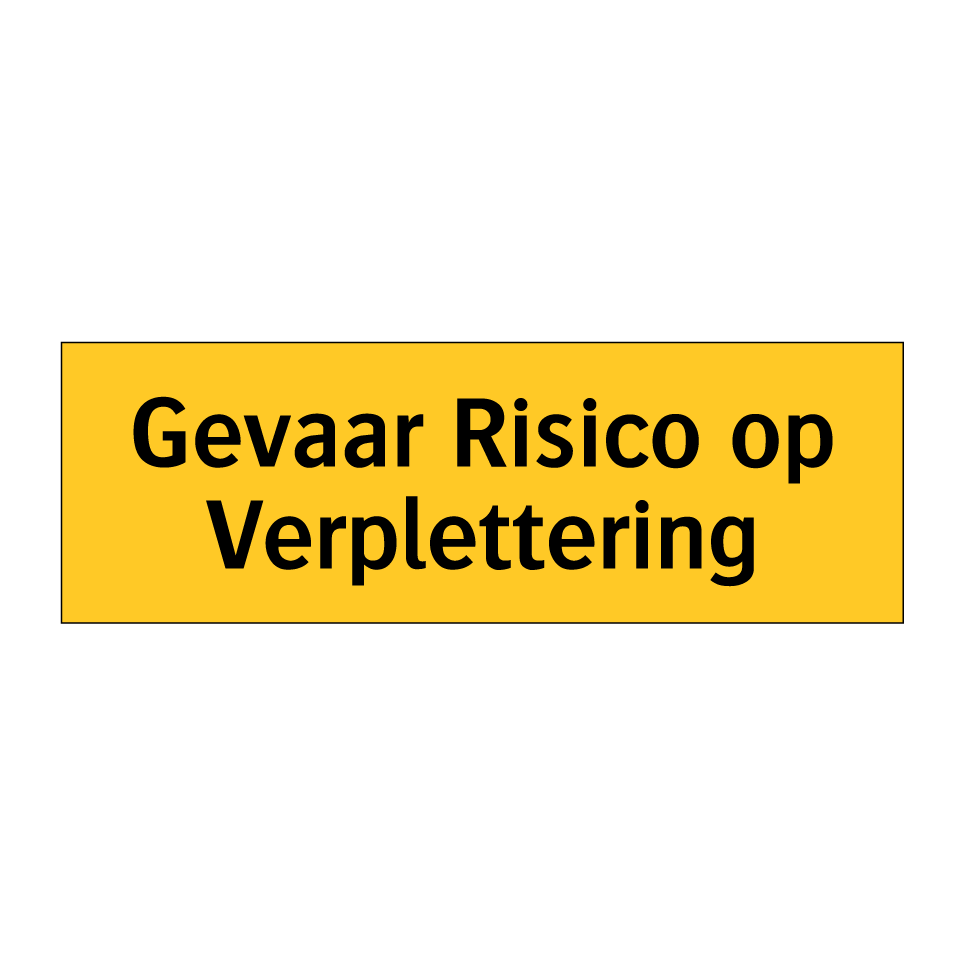 Koop Gevaar Risico op Verplettering bord | SignOnline | NL-W1055