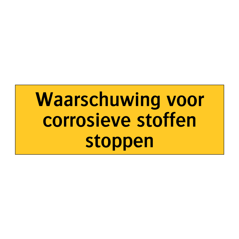 Koop Waarschuwing voor corrosieve stoffen stoppen bord | SignOnline ...