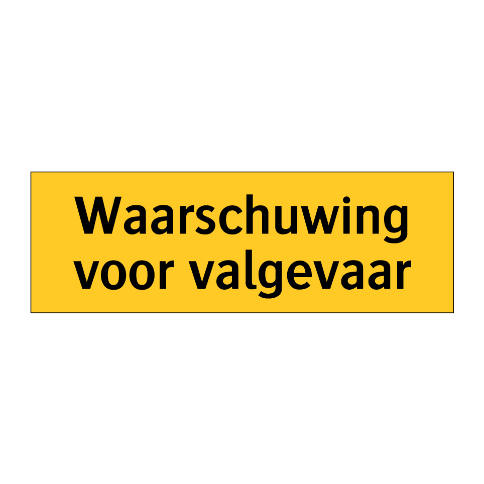Koop Waarschuwing voor valgevaar bord | SignOnline | NL-W1891