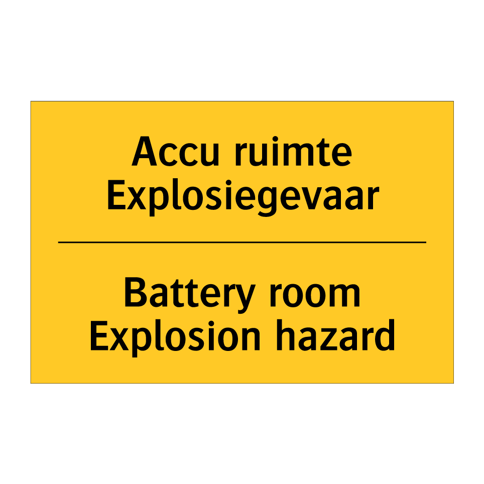 Koop Accu ruimte Explosiegevaar - Battery room Explosion hazard bord ...