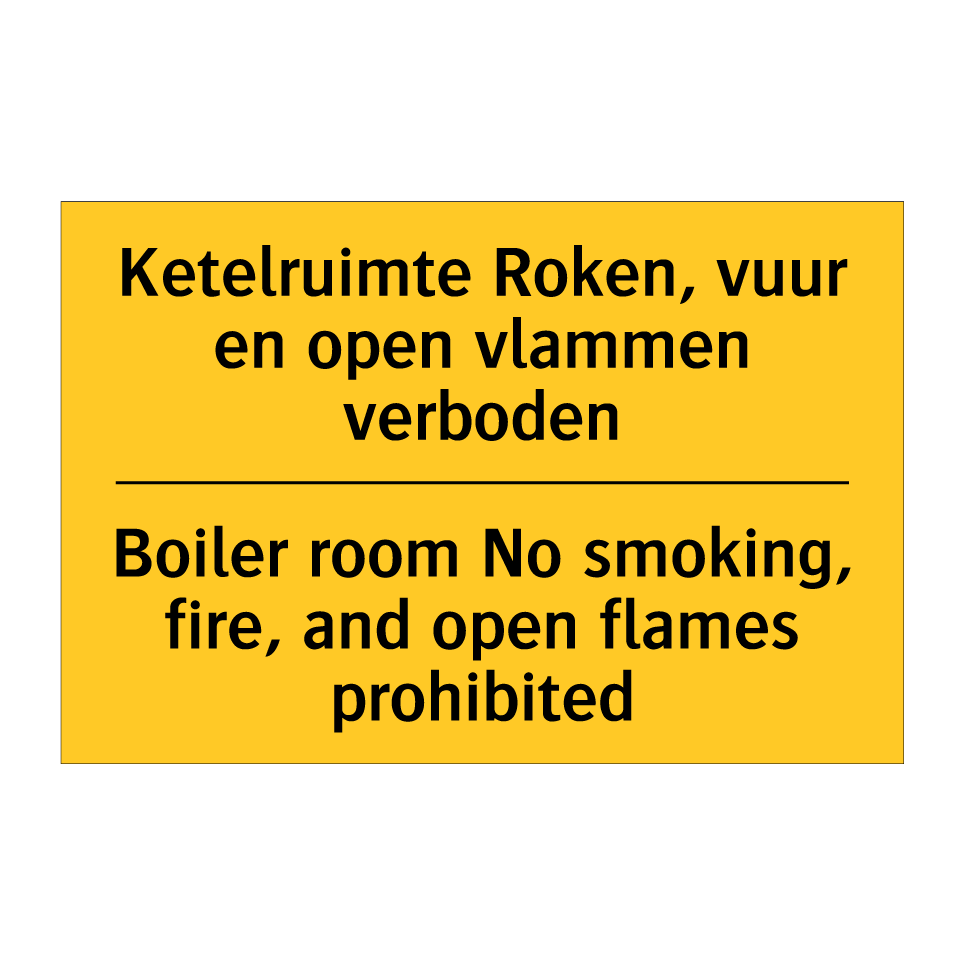 Koop Ketelruimte Roken, vuur en open /.../ - Boiler room No smoking ...
