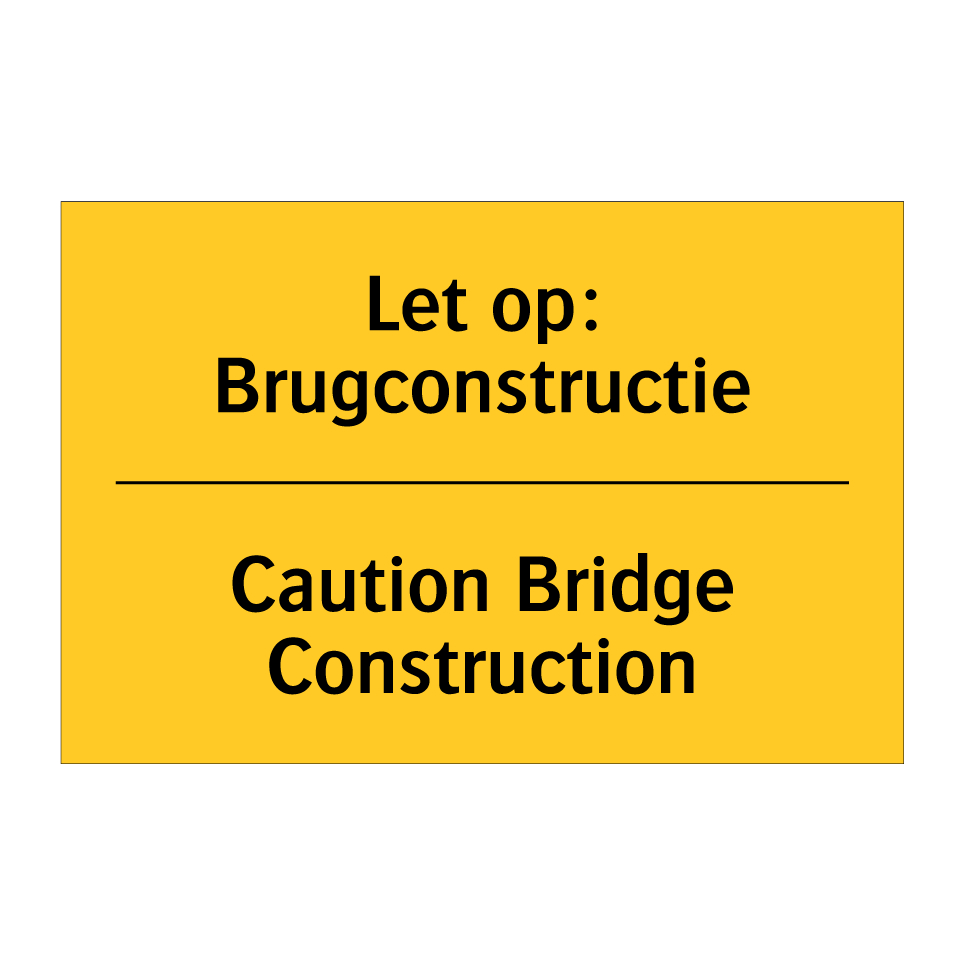 Koop Let op: Brugconstructie - Caution Bridge Construction bord ...