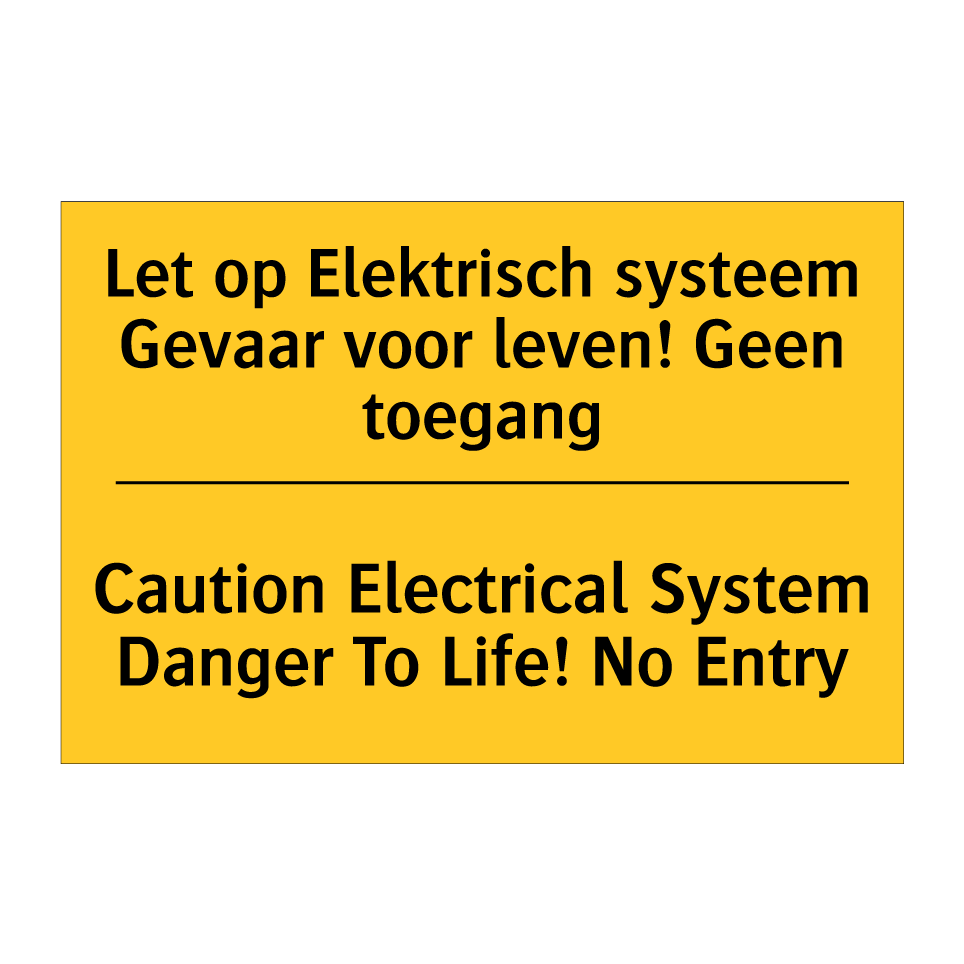 Koop Let op Elektrisch systeem Gevaar /.../ - Caution Electrical System ...