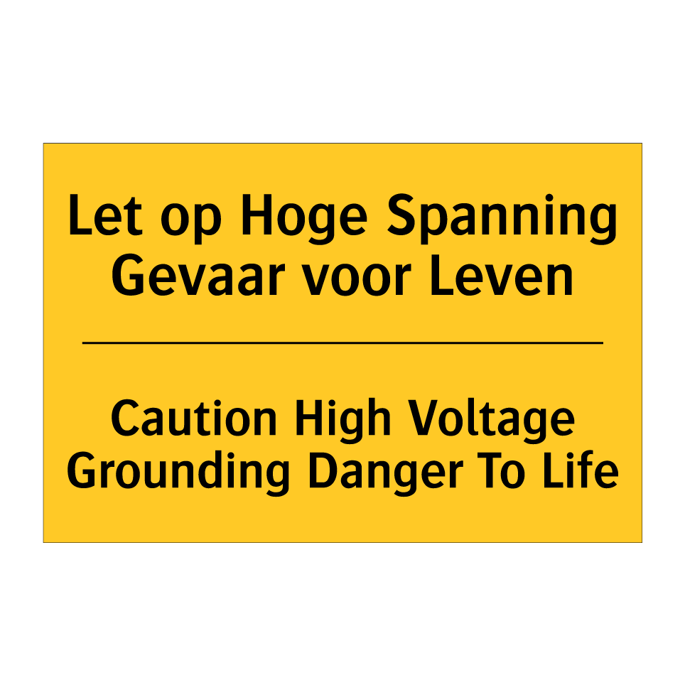 Koop Let op Hoge Spanning Gevaar voor Leven - Caution High Voltage ...