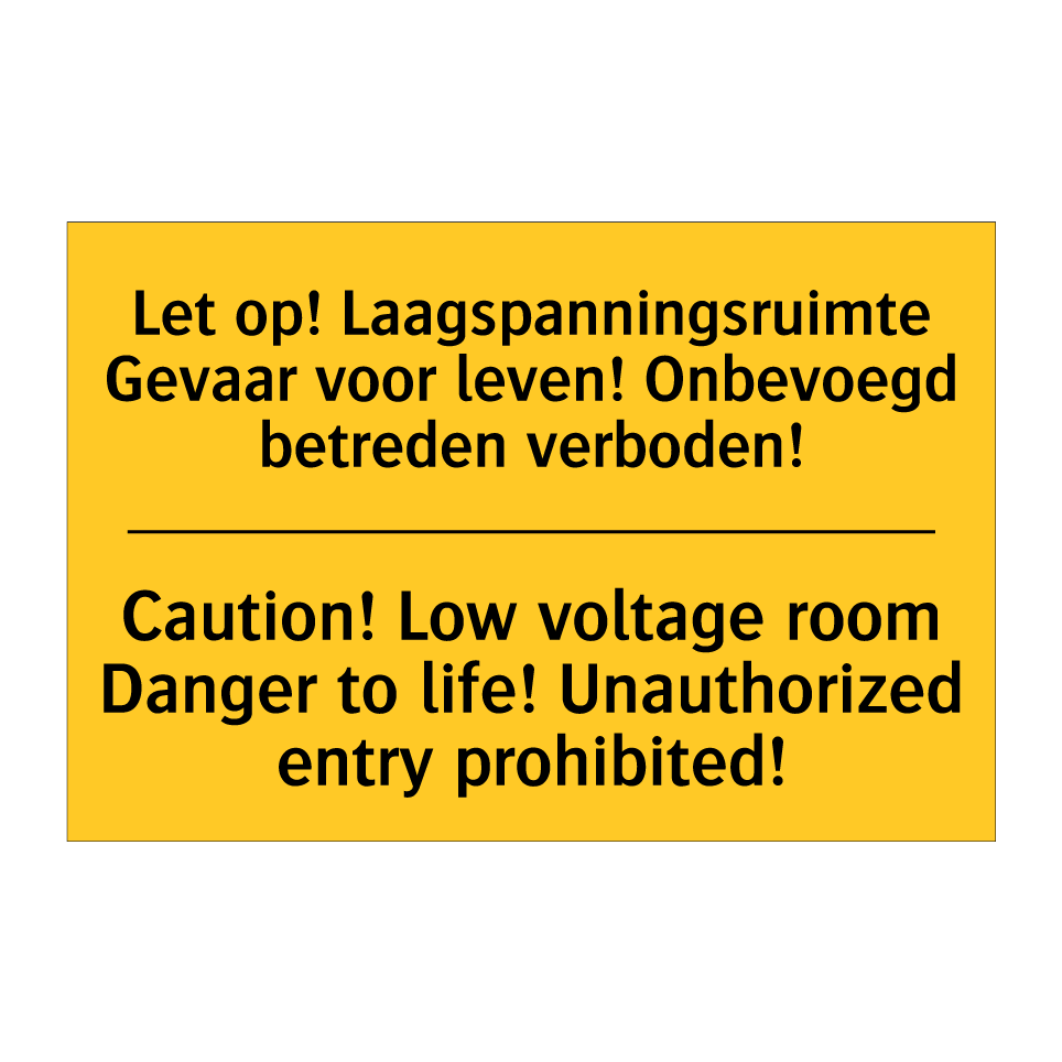 Koop Let op! Laagspanningsruimte Gevaar /.../ - Caution! Low voltage ...