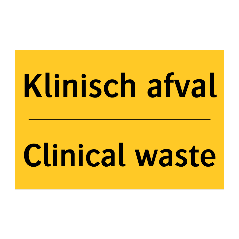 Koop Klinisch afval - Clinical waste bord | SignOnline | NL-W3218