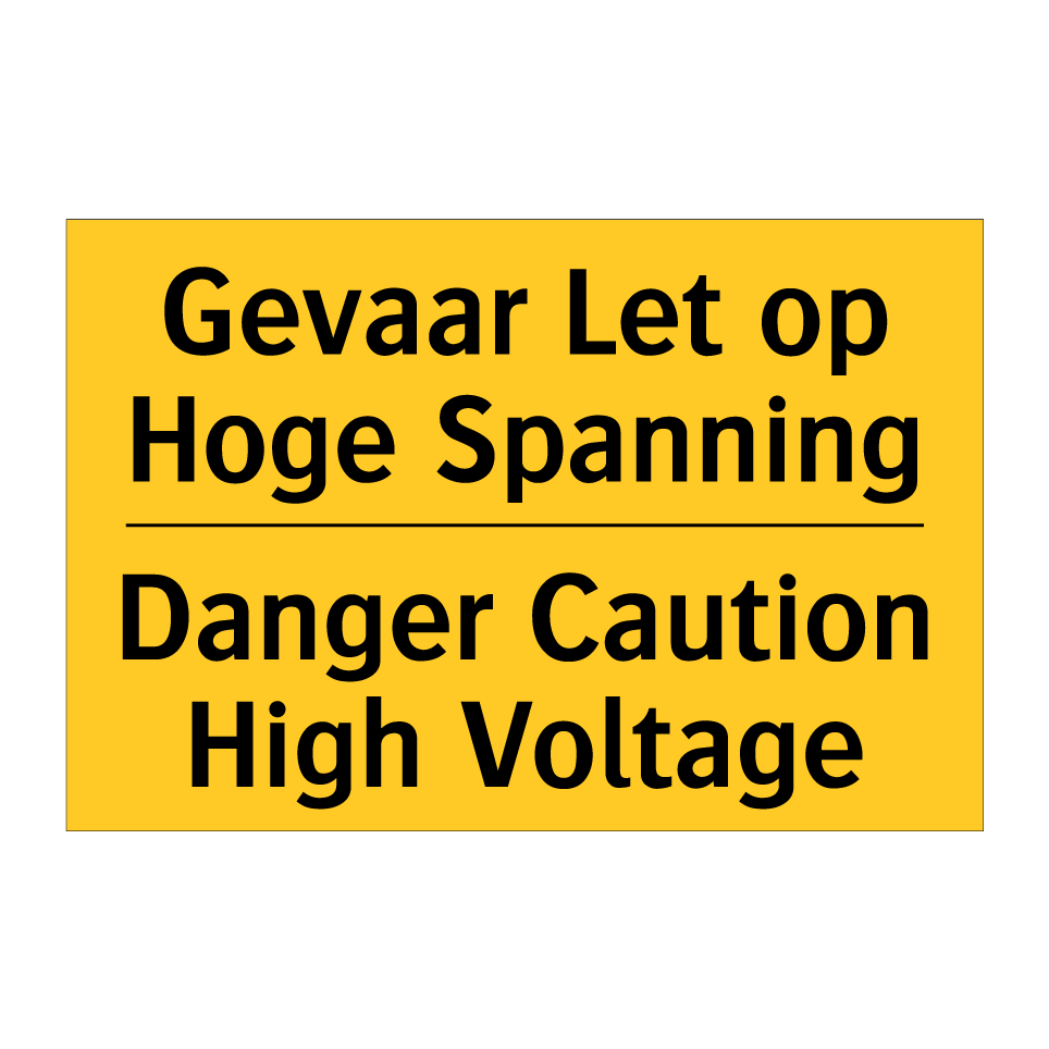 Koop Gevaar Let op Hoge Spanning - Danger Caution High Voltage bord ...