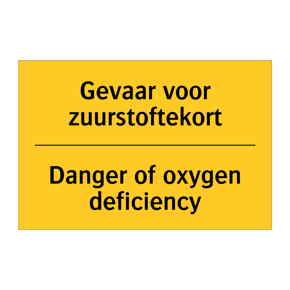 Koop Gevaar voor zuurstoftekort - Danger of oxygen deficiency bord ...