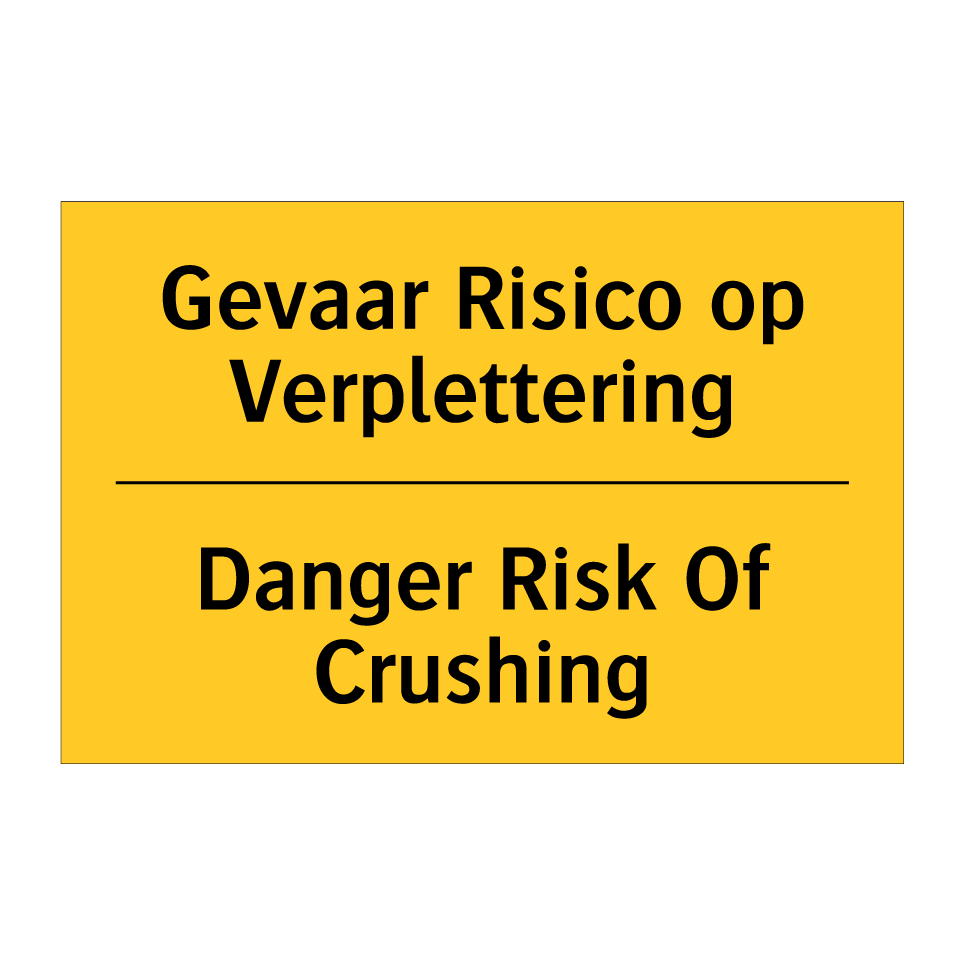 Koop Gevaar Risico op Verplettering - Danger Risk Of Crushing bord ...