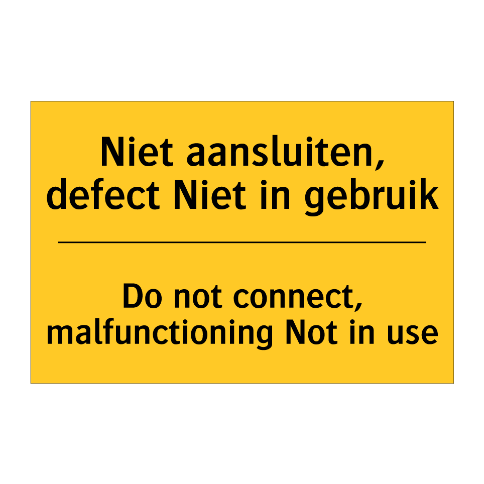 Koop Niet aansluiten, defect Niet in gebruik - Do not connect ...