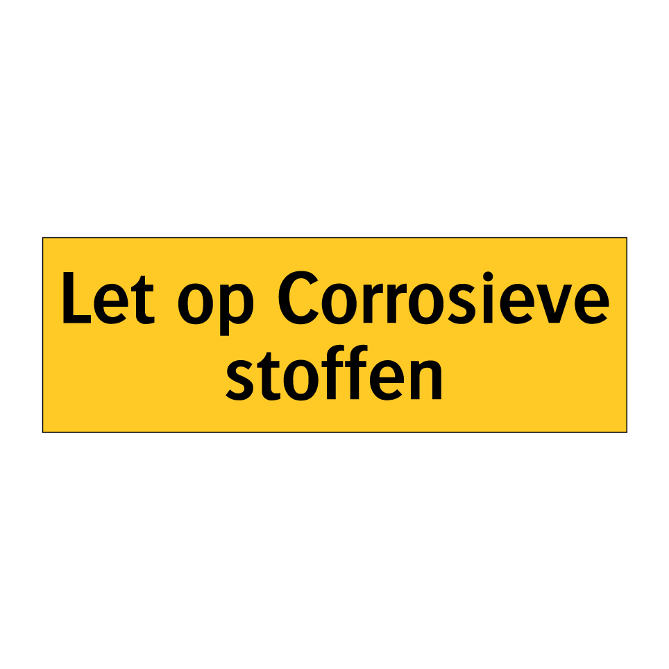 Koop Let op Corrosieve stoffen bord | SignOnline | NL-W353