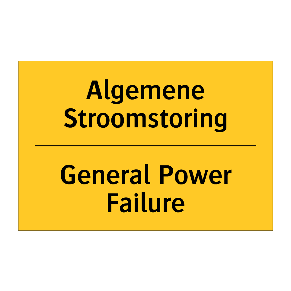 Koop Algemene Stroomstoring - General Power Failure bord | SignOnline ...